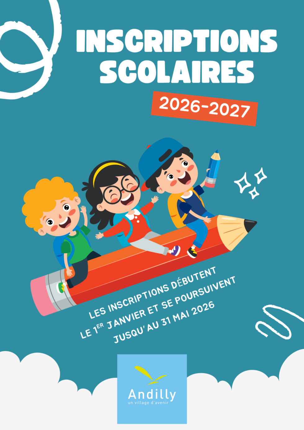 Inscriptions scolaires 2026/2027 - Ville Andilly 95